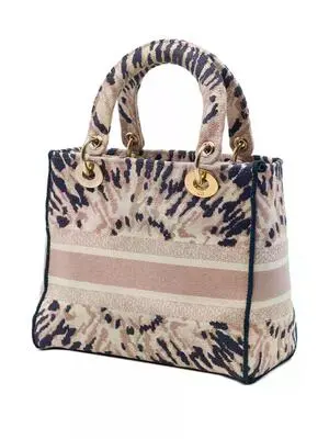 Dior Embroidered Canvas Tie Dye Lady D Lite Satchel - Pink