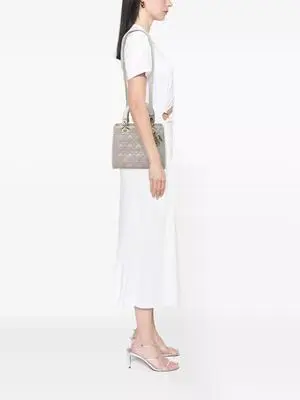 Dior Patent Cannage Lady Satchel - Grey