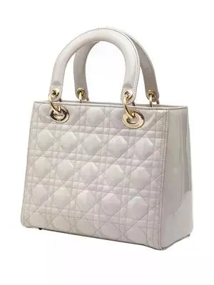 Dior Patent Cannage Lady Satchel - Grey