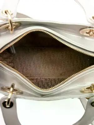 Dior Patent Cannage Lady Satchel - Grey
