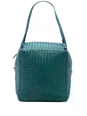 Bottega Veneta Woven Nappa Leather Cube Shoulder Bag - Blue