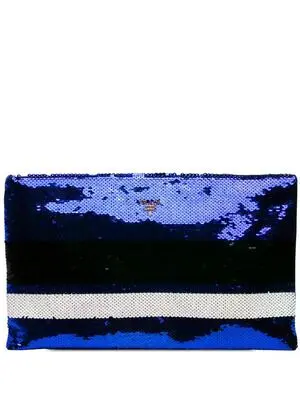 Prada 2000-2013 Paillettes Pochette Clutch Bag - Blue