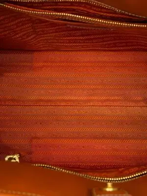 Prada Saffiano Trimmed Canvas Canapa Satchel - Neutrals