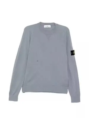 Stone Island Logo Patch Raglan Sleeve Sweater - Blue