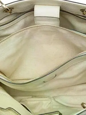 Gucci 2016-2026 Medium Calfskin Bamboo Shopper Satchel - White
