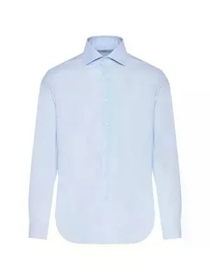 BARBA NAPOLI Spread-collar Button-up Shirt - Blue
