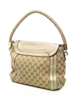 Gucci Gg Canvas Bella Flap Satchel - Gold