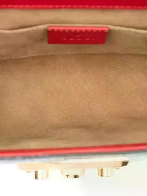 Gucci Gg Supreme Padlock Crossbody Bag - Neutrals