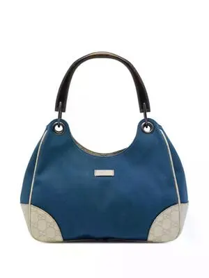 Gucci 2016-2026 Guccissima Trimmed Canvas Colbert Shoulder Bag - Blue