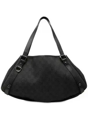 Gucci 2000-2015 Gg Denim Abbey D Ring Tote Bag - Black