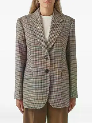 Max Mara Houndstooth Wool Blazer - Brown