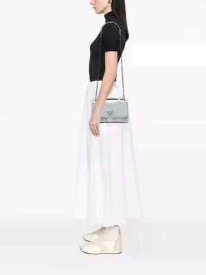 LOUIS VUITTON Metallic Leather Chain Bag Satchel - Silver
