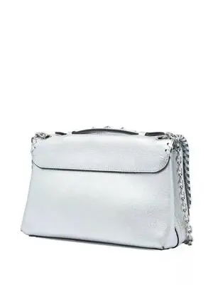 LOUIS VUITTON Metallic Leather Chain Bag Satchel - Silver
