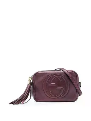 Gucci 2016-2026 Metallic Calfskin Soho Disco Crossbody Bag - Red