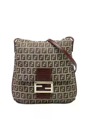 Fendi 2000-2010 Zucchino Canvas Crossbody Bag - Brown