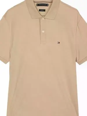 Tommy Hilfiger Logo-embroidered Cotton Polo Shirt - Neutrals