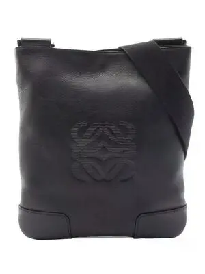 Loewe 2010-2026 Leather Anagram Crossbody Bag - Black