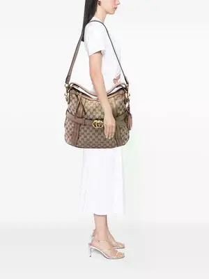 Gucci 2016-2026 Medium Gg Canvas Running Satchel - Neutrals