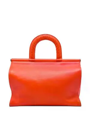 Bottega Veneta 2012-2026 Leather Intrecciato Frame Top Handle Bag Handbag