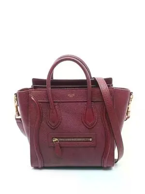 Celine 2013-2026 Nano Leather Luggage Tote Satchel - Red