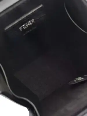 Fendi Vitello Fluffy Logo Vertical Box Crossbody Bag