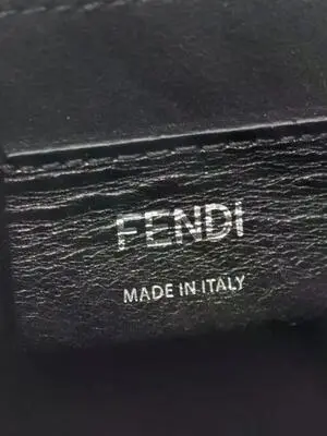Fendi Vitello Fluffy Logo Vertical Box Crossbody Bag