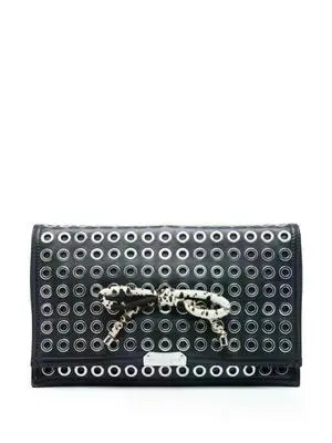 Burberry 2000-2017 Prorsum Lambskin Grommet Pony Hair Bow Clutch Bag - Black