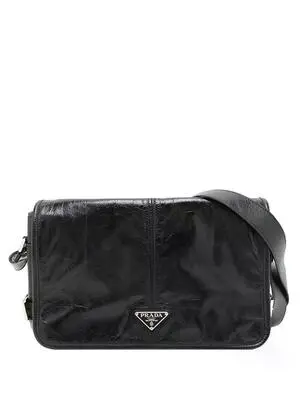 Prada 2013-2026 Vitello Shine Messenger Bag Crossbody Bag - Black