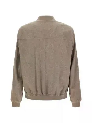 Brunello Cucinelli Mélange-texture Zip-up Bomber Jacket