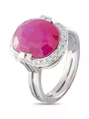 LB EXCLUSIVE 18k White Gold Ruby And Diamond Ring
