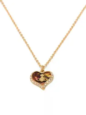 VIVIENNE WESTWOOD Petra Crystal-embellishment Heart Necklace