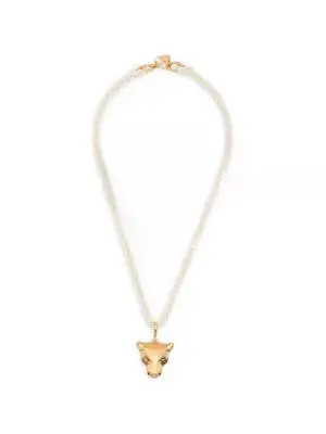 FORTE_FORTE Panther-pendant Rope Necklace - Gold