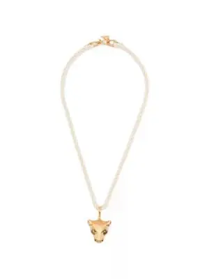 FORTE_FORTE Panther Pendant Rope Necklace - Gold