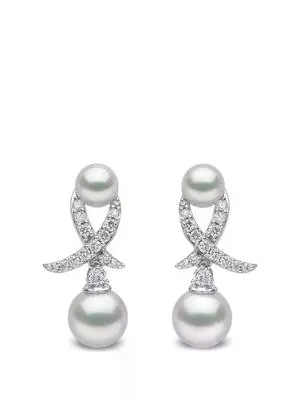 Yoko London Akoya Pearl And Diamond Earrings - Silver