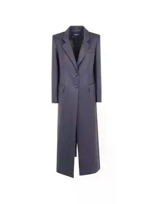 DRHOPE Herringbone Single-breasted Coat - Grey