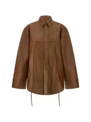 HAIKURE Victoria Leather Shirt - Brown