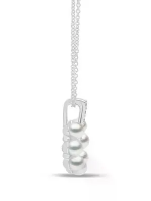 Yoko London Akoya Pearl And Diamond Necklace In 18k White Gold - Silver