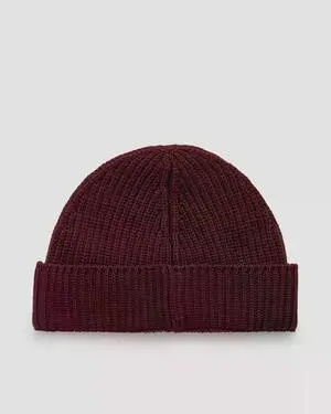 C.P. COMPANY Logo-patch Ribbed Beanie Hat
