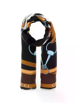 Gucci Equestrian-print Gg Scarf