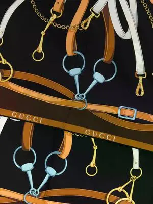 Gucci Equestrian-print Gg Scarf