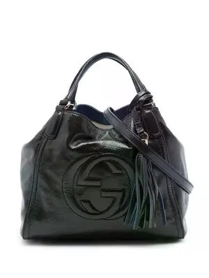 Gucci 2016-2026 Small Patent Soho Satchel - Blue