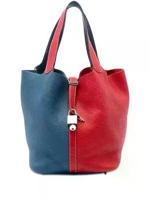 Hermès 2013 Bicolor Clemence Picotin Lock 26 Handbag - Blue