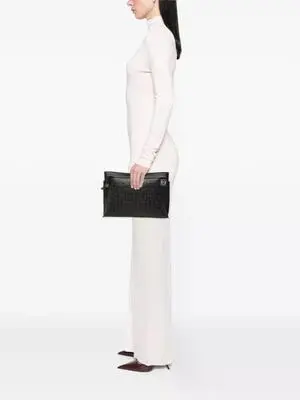 Loewe Embossed Leather Repeat T Clutch Bag