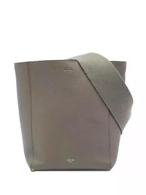 Celine 2010-2026 Small Soft Grained Calfskin Seau Sangle Bucket Bag - Grey