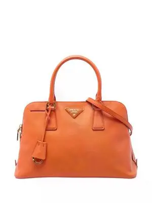 Prada 2013-2026 Medium Saffiano Lux Promenade Satchel - Orange