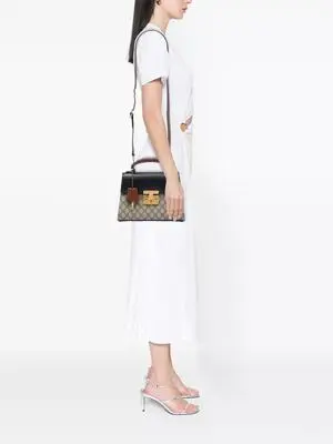 Gucci 2016-2026 Small Gg Supreme Padlock Satchel - Neutrals