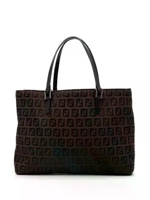 Fendi 2000-2010 Zucchino Canvas Tote Bag - Brown