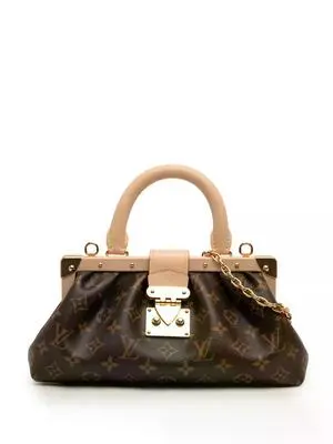 LOUIS VUITTON 2000-2026 Monogram Clutch Top Handle Bag Satchel - Brown