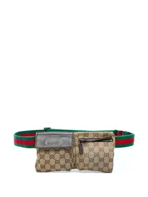 Gucci 2000-2015 Gg Canvas Web Double Pocket Belt Bag - Neutrals