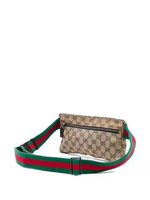 Gucci Gg Canvas Web Double Pocket Belt Bag